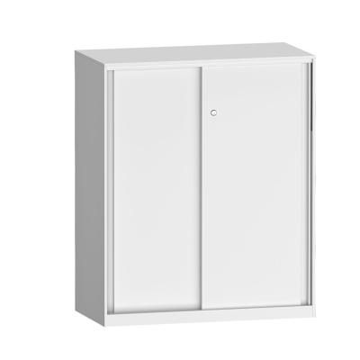 China Small Sliding Door 12MM Edge Steel Office Filing Cupboard Manufacturers for sale