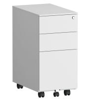 China Slim Side Open 3 Drawer Steel Office Mobile Pedestal Cabinets Manufacturers for sale