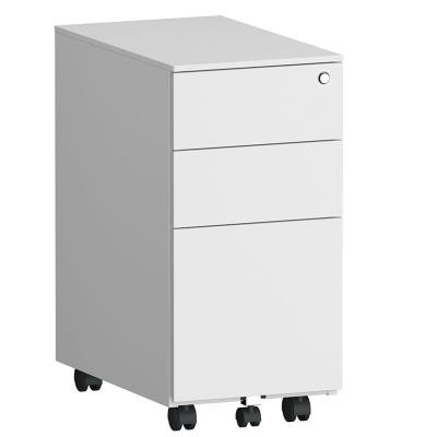 China Slim Side Open 3 Drawer Steel Office Mobile Pedestal Cabinets Manufacturers for sale