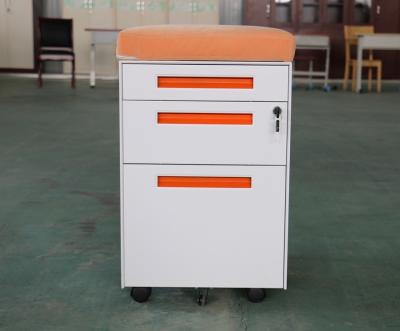 China Rolling Powder Coating Metal Pedestal Cabinet 3 Drawer Office Filing ODM for sale