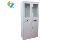 China Glass Double Door Steel Office Cupboard H1850*W900*D400(MM) With Two Drawer for sale