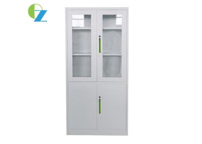 China KD Structure Office Furniture Glass Door Steel Cupboard H1850*W900*D400(MM) for sale