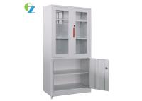 China KD Structure Office Furniture Glass Door Steel Cupboard H1850*W900*D400(MM) for sale