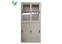 China Steel Glass Sliding Door Cupboard H1850*W900*D400(MM) KD Structure For Office for sale