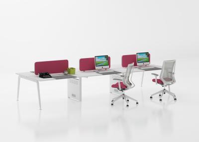 China Dark Oak 6 Person Office Workstation ,  Modular Office Desk Partitions for sale