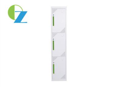 China 3 Door Vertical Steel Office Lockers Wardrobe Gym School Cabinet for sale