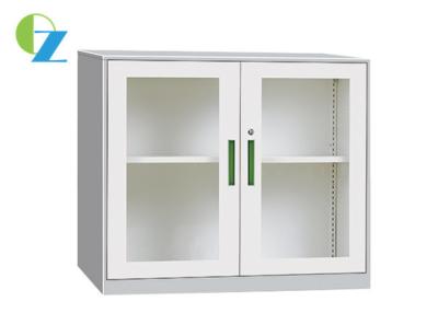 China Customized Steel Office Cupboard file storage with Double Glass Swing Door for sale