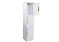 China 3 Door Vertical Steel Office Lockers Wardrobe Gym School Cabinet for sale