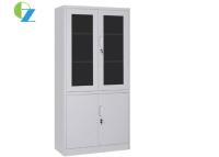 China 4 Door Steel Office Cupboard Metal File Cabinets With Lock And Double Drawers for sale