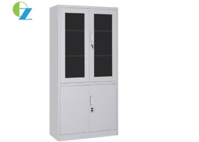 China 4 Door Steel Office Cupboard Metal File Cabinets With Lock And Double Drawers for sale