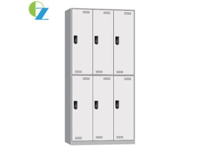 China KD Structure 8mm Slim Metal Storage Cabinet With Six Doors Coded Locker for sale