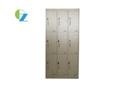 China Grey Color 9 Door Steel Office Lockers , Locker Style Cupboard Customized for sale