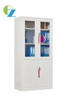 China 0.6mm Glass Door Storage Steel Office Cupboard Cabinets for sale