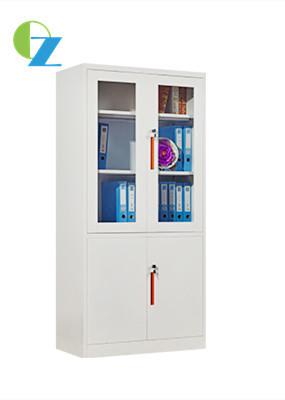 China 0.6mm Glass Door Storage Steel Office Cupboard Cabinets for sale