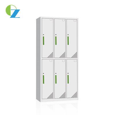 China 6 Door Thickness 0.6mm Steel Office Lockers Wardrobe School for sale