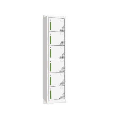 China Gym Narrow 0.6mm SPCC 6 Door Steel Office Lockers for sale
