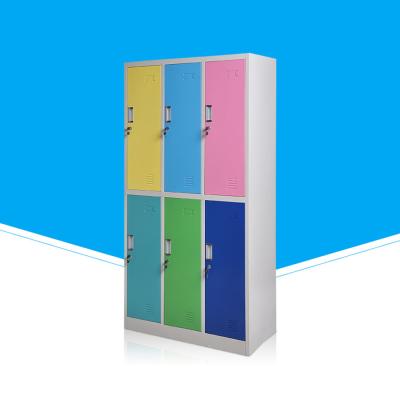 China Lateral Steel 6 Door D450mm Metal Locker Cupboard For Swimming Pool for sale
