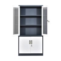 China 0.14cbm Glass Steel Office Cupboard With Adjustable Shelves for sale
