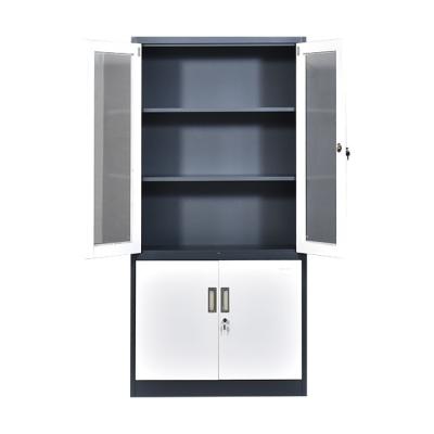 China 0.14cbm Glass Steel Office Cupboard With Adjustable Shelves for sale