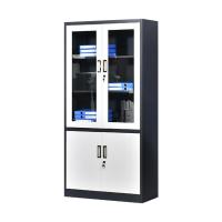 China 0.14cbm Glass Steel Office Cupboard With Adjustable Shelves for sale