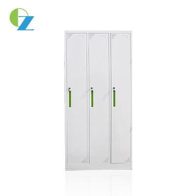 China 3 Door Thick 0.5mm Locker Room Cabinets For School Students for sale
