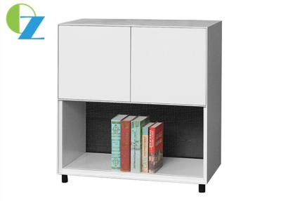China 5MM Edge Open Shelf Steel Office Cupboard White Stain 2 Tier Cabinet 1 DOOR for sale