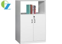 China 5mm Edge Slim Metal Storage Cabinet 2 Tier Cupboard 1 Open Shelf for sale