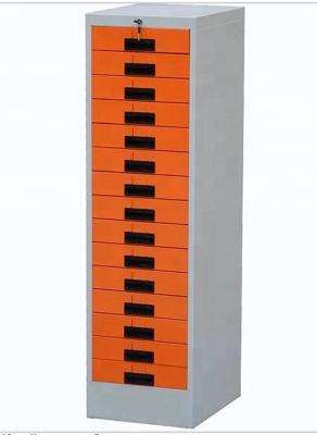 China Assembly Structure 15 Drawer Metal Filing Cabinet With Black Handle for sale