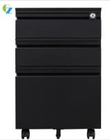 China Anti Tilt Function Black Goose Neck 3 Drawer Mobile Pedestal Cabinet For Storage for sale