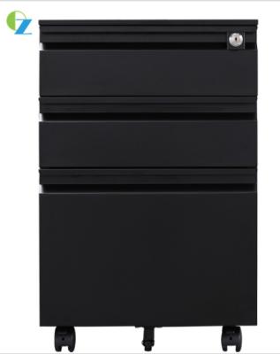 China Anti Tilt Function Black Goose Neck 3 Drawer Mobile Pedestal Cabinet For Storage for sale