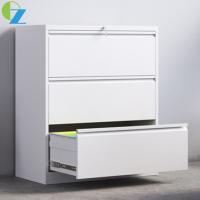 China Quality Steel 3 Drawer Lateral File Cabinets Fully Opened Width 900mm for sale