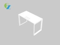 China MDF Material Desktop Office Workstation Desk Single Seat With Metal Wire Box for sale