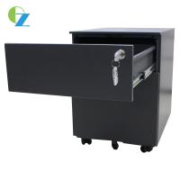 China H490MM 5 Anti Tilt Wheels 2 Drawers Cabinet Black Metal Movable Low Pedestal for sale