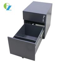 China H490MM 5 Anti Tilt Wheels 2 Drawers Cabinet Black Metal Movable Low Pedestal for sale
