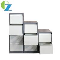 China Assembled 3 Layer Steel Office Vertical File Cabinet Metal Drawer Units for sale