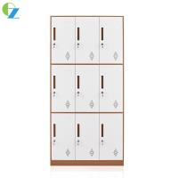 China 9 Door Padlock Steel Storage Locker Width 900mm for School Office for sale