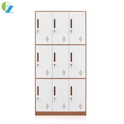 China 9 Door Padlock Steel Storage Locker Width 900mm for School Office for sale