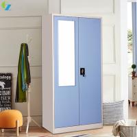 China 2 Swing Door Steel 0.5Mm Office Filing Cabinet KD Structure With Mirror for sale