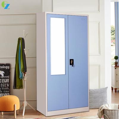 China 2 Swing Door Steel 0.5Mm Office Filing Cabinet KD Structure With Mirror for sale