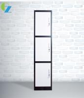 China Clothes Single 3 Door Steel Locker Vertical 0.6mm thickness for sale