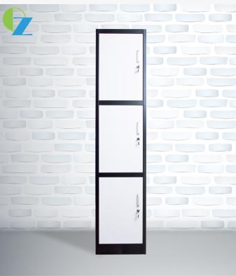 China Clothes Single 3 Door Steel Locker Vertical 0.6mm thickness for sale