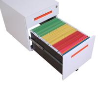 China Movable Under Desk Rolling Pedestal File Cabinet 2 Box Drawers Steel for sale