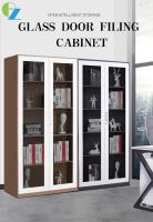 China 1mm Thickness Two Glass Door Filing Cabinet Swing Door Storage Cupboard for sale