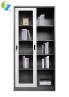 China H1850mm Two Glass Sliding Door Steel Office Cupboard Office Steel Furniture for sale