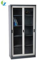 China H1850mm Two Glass Sliding Door Steel Office Cupboard Office Steel Furniture for sale