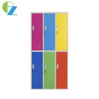 China Furniture Colorful Metal Office Lockers Swing 6 Door Steel Storage Cabinet for sale