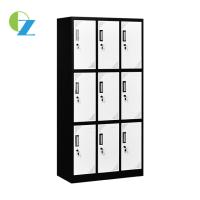 China Staff Work Clothes Steel Office Lockers Box Storage School 9 Door Steel Locker for sale
