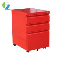 China Red Color 3 Drawer Mobile Pedestal Cabinet Office Equipment A4 File Cabinet for sale