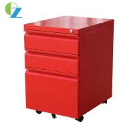 China Red Color 3 Drawer Mobile Pedestal Cabinet Office Equipment A4 File Cabinet for sale