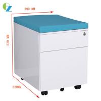 China Customized Office 2 Drawer Under Desk File Cabinet Side Handle With Seat Pad for sale